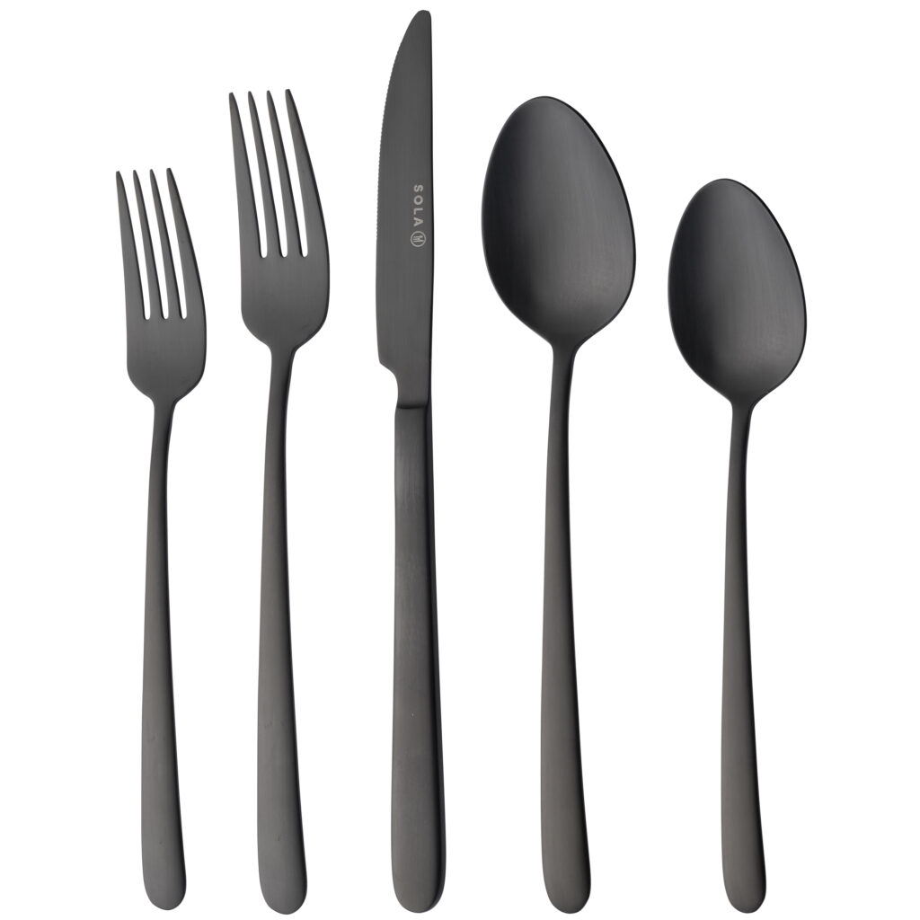 Ibiza 18/0 Black Satin PVD - Salad spoon - Sola Hospitality